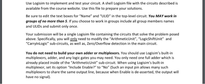 Use Logisim to implement and test your circuit. A | Chegg.com