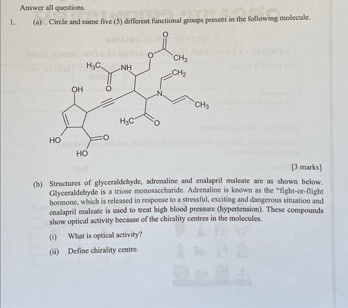Solved Answer all questions. (a) Circle and name five (5) | Chegg.com