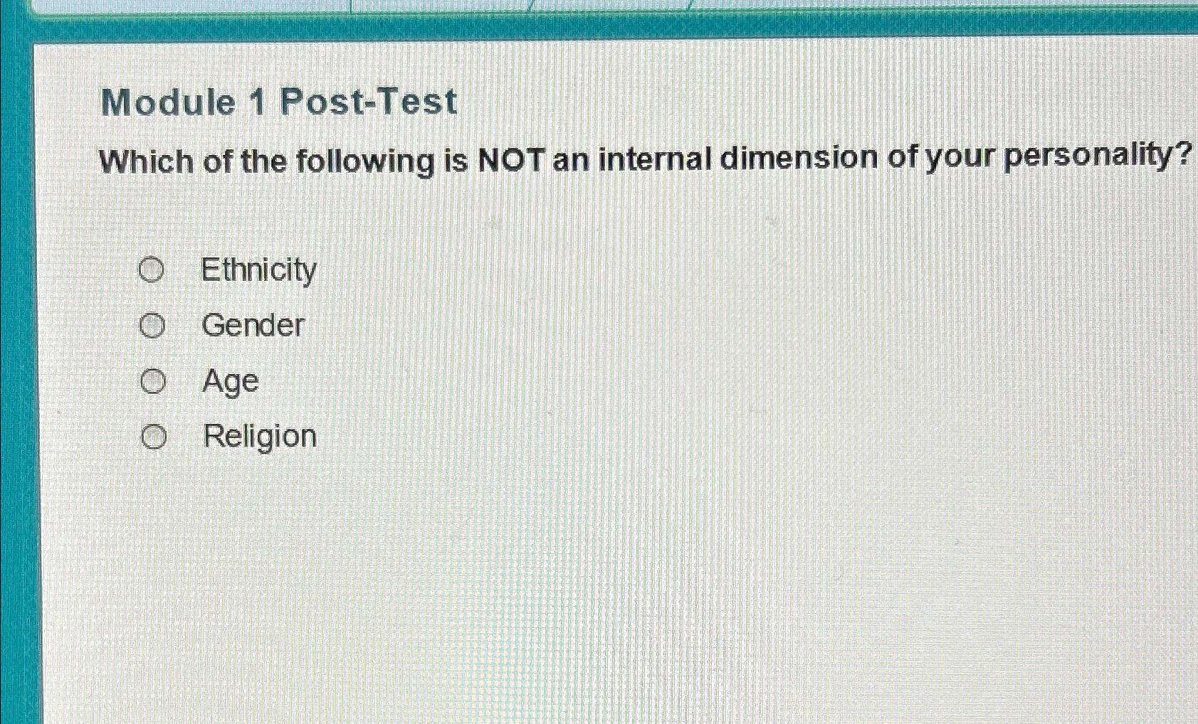 Solved Module 1 ﻿Post-TestWhich of the following is NOT an | Chegg.com