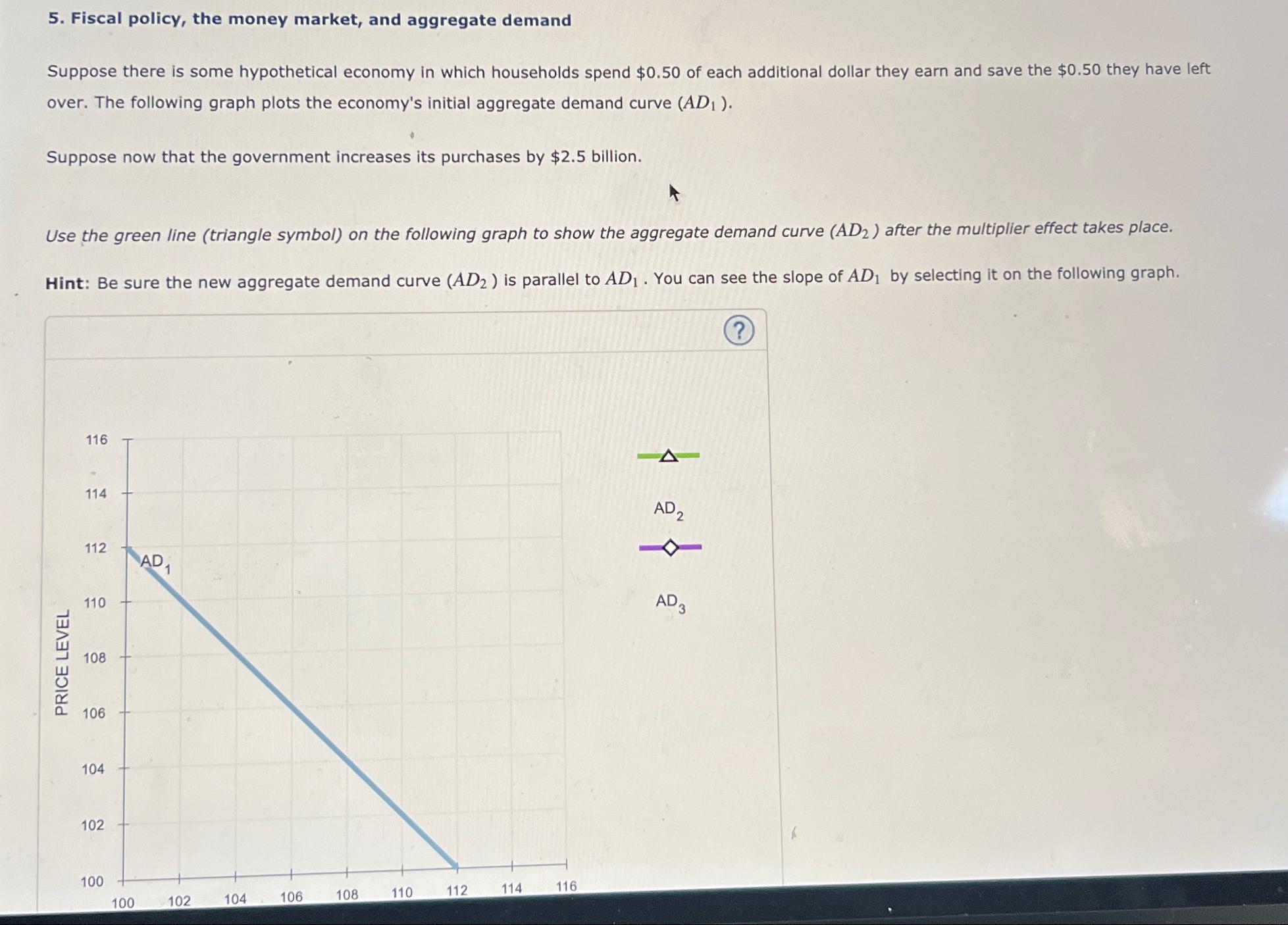 Solved Fiscal policy, the money market, and aggregate | Chegg.com