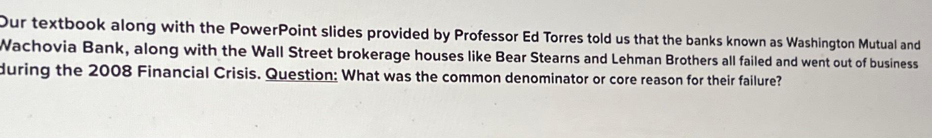 Solved Our textbook along with the PowerPoint slides | Chegg.com