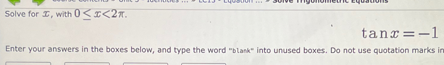 Solved Solve for x, ﻿with 0≤x