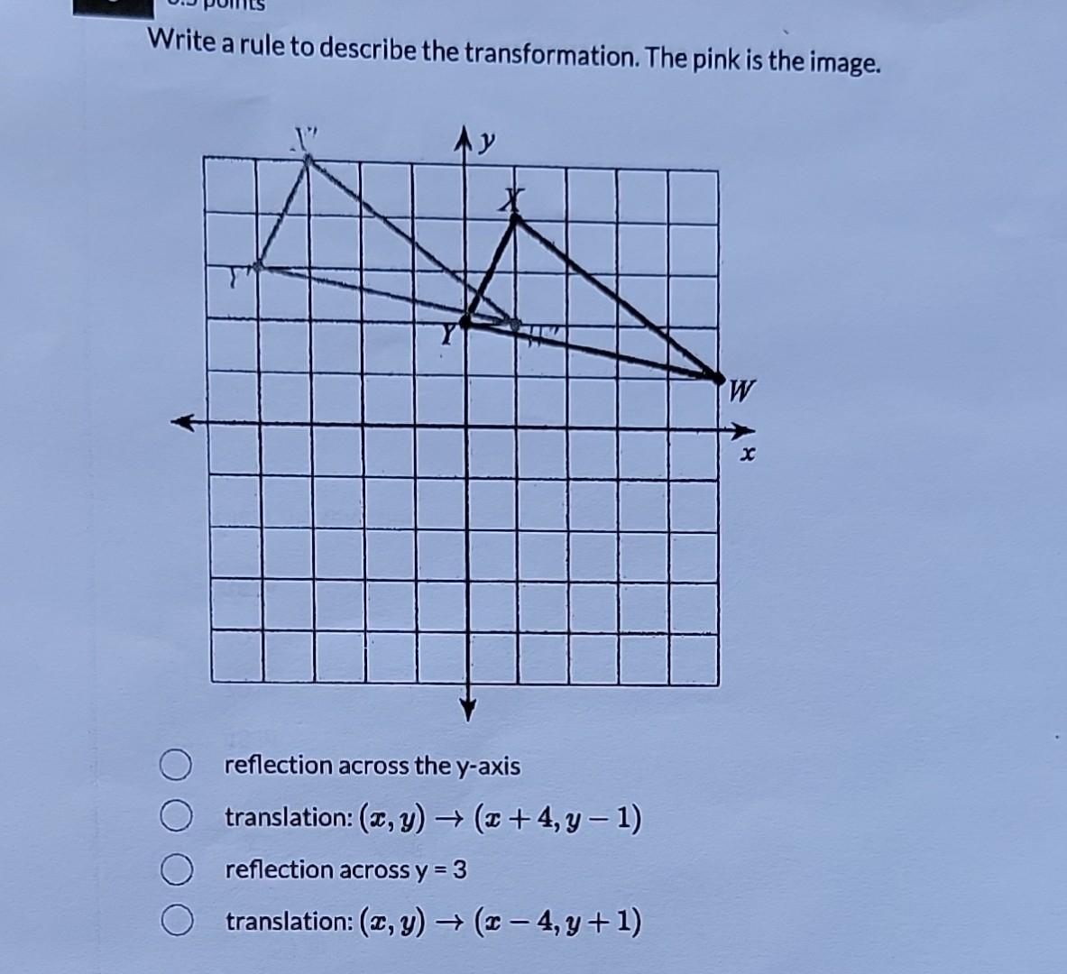 Solved Write a rule to describe the transformation. The pink | Chegg.com