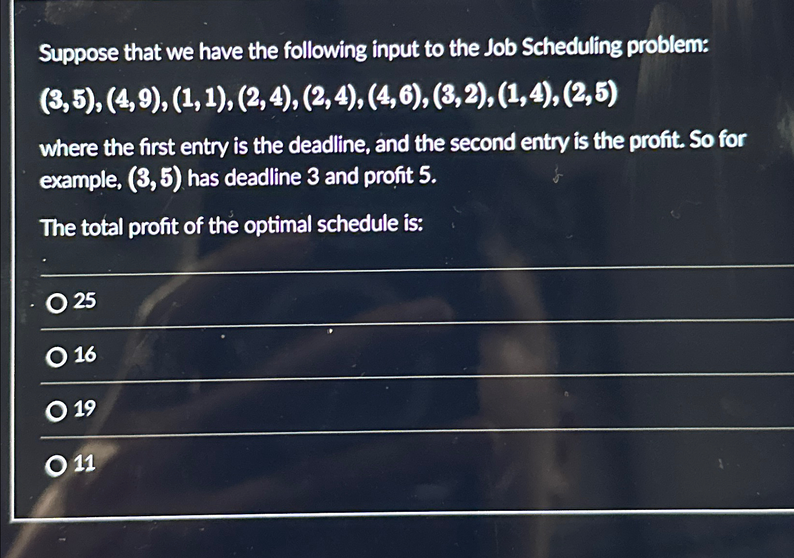 Solved Suppose that we have the following input to the Job | Chegg.com