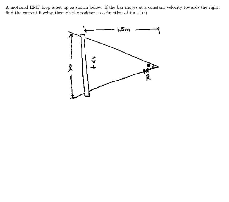 Solved A motional EMF loop is set up as shown below. If the | Chegg.com