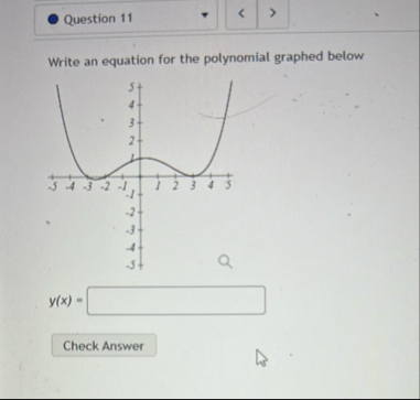 Solved Question 11Write an equation for the polynomial | Chegg.com