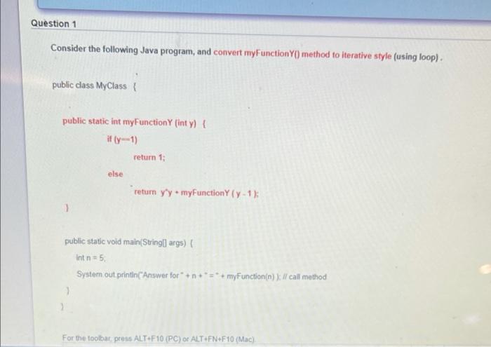 Solved Question 1 Consider the following Java program, and | Chegg.com