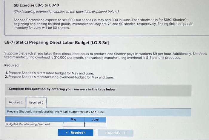 Solved SB Exercise E8-5 to E8-10 [The following information | Chegg.com