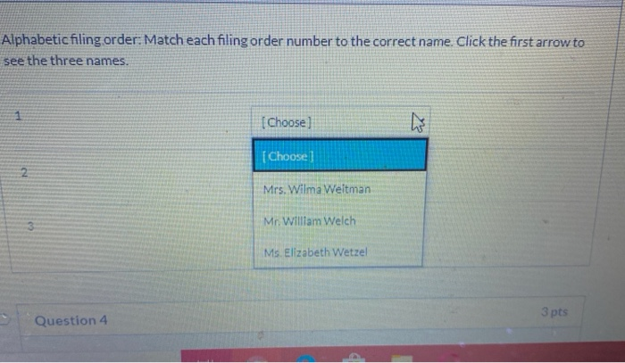 Solved Alphabetic filing order: Match each filing order | Chegg.com