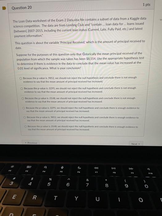 Solved The Loan Data worksheet of the Exam 2 Data.xlsx file | Chegg.com