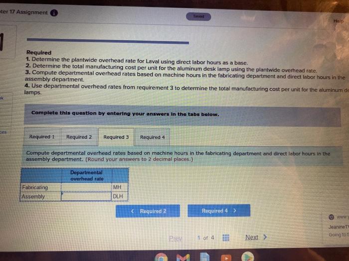 Solved ter 17 Assignment Help Required 1. Determine the | Chegg.com