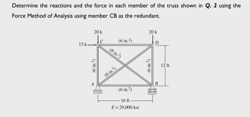 Solved Determine the reactions and the force in each member | Chegg.com