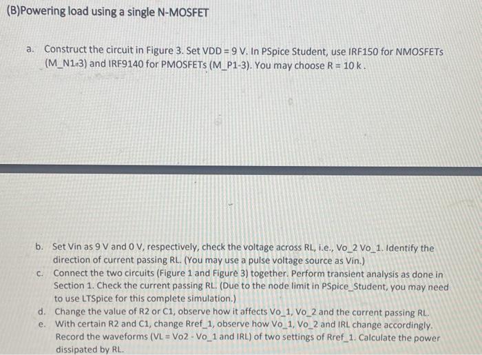 Solved a. Construct the circuit in Figure 3. Set VDD =9 V. | Chegg.com