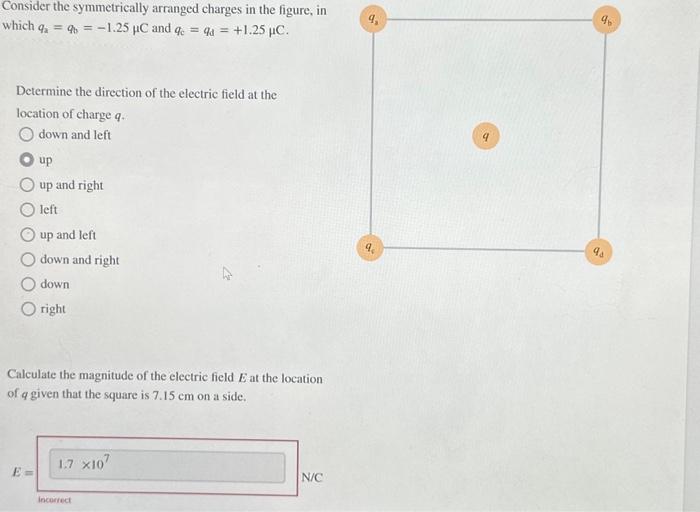 Solved Consider the symmetrically arranged charges in the | Chegg.com