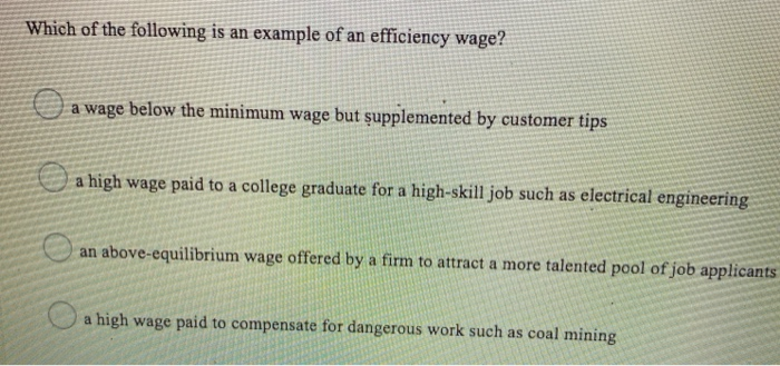 Solved Which of the following is an example of an efficiency | Chegg.com