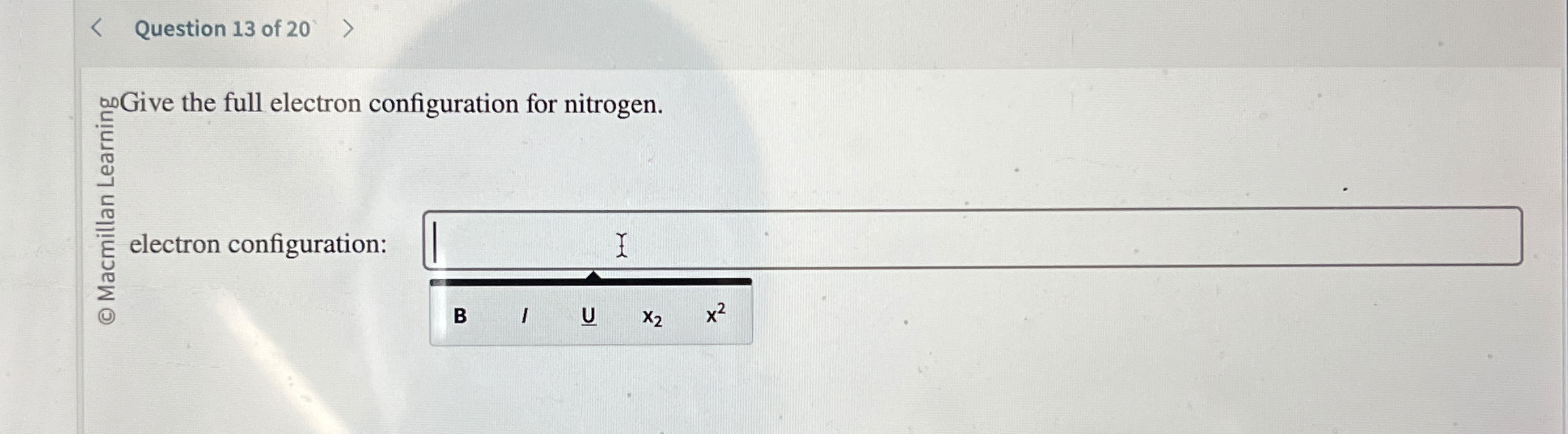 Solved Question 13 ﻿of 20Give the full electron | Chegg.com