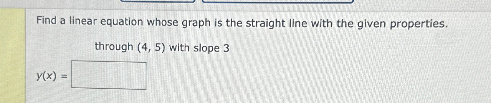 Solved Find a linear equation whose graph is the straight | Chegg.com