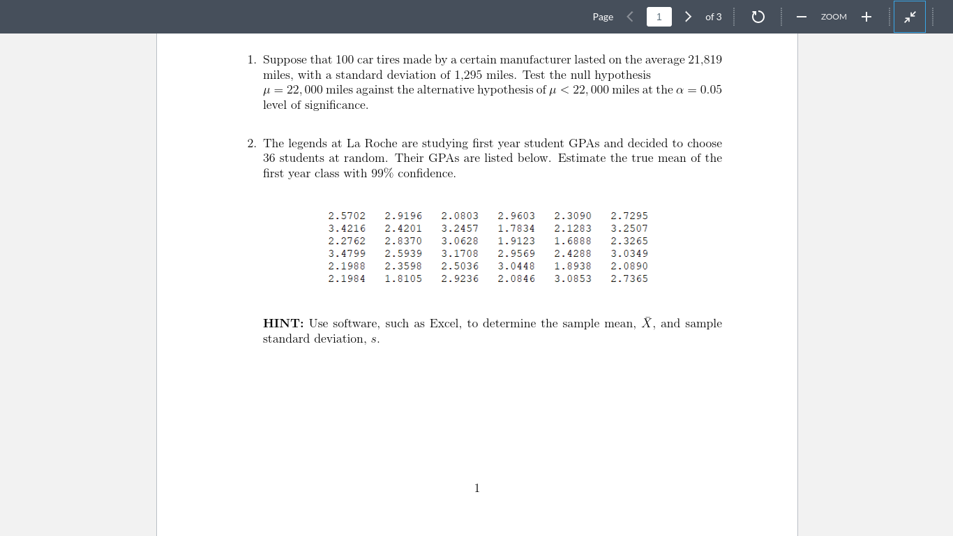Solved Suppose that 100 ﻿car tires made by a certain | Chegg.com