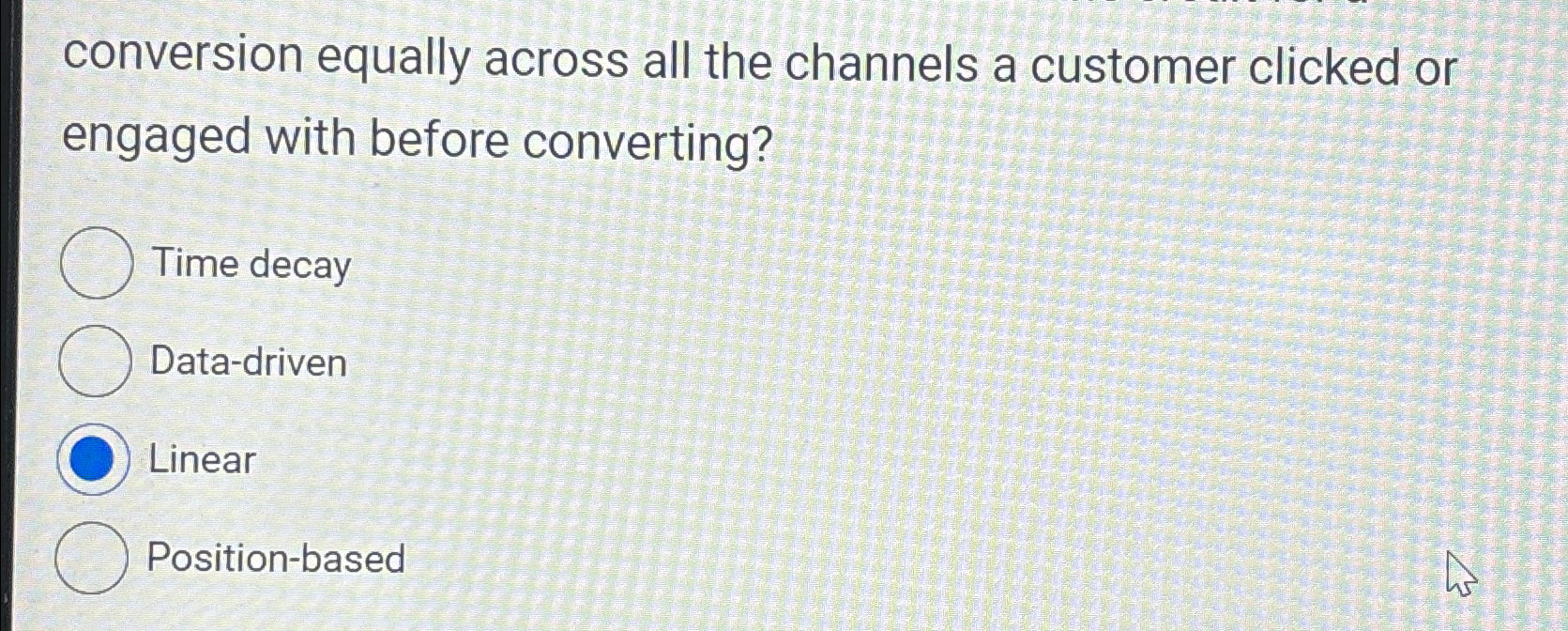 Solved conversion equally across all the channels a customer | Chegg.com