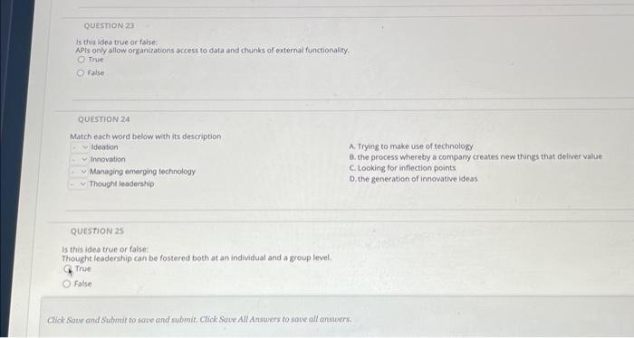 Solved Is this dole true or false: APIs only allew | Chegg.com