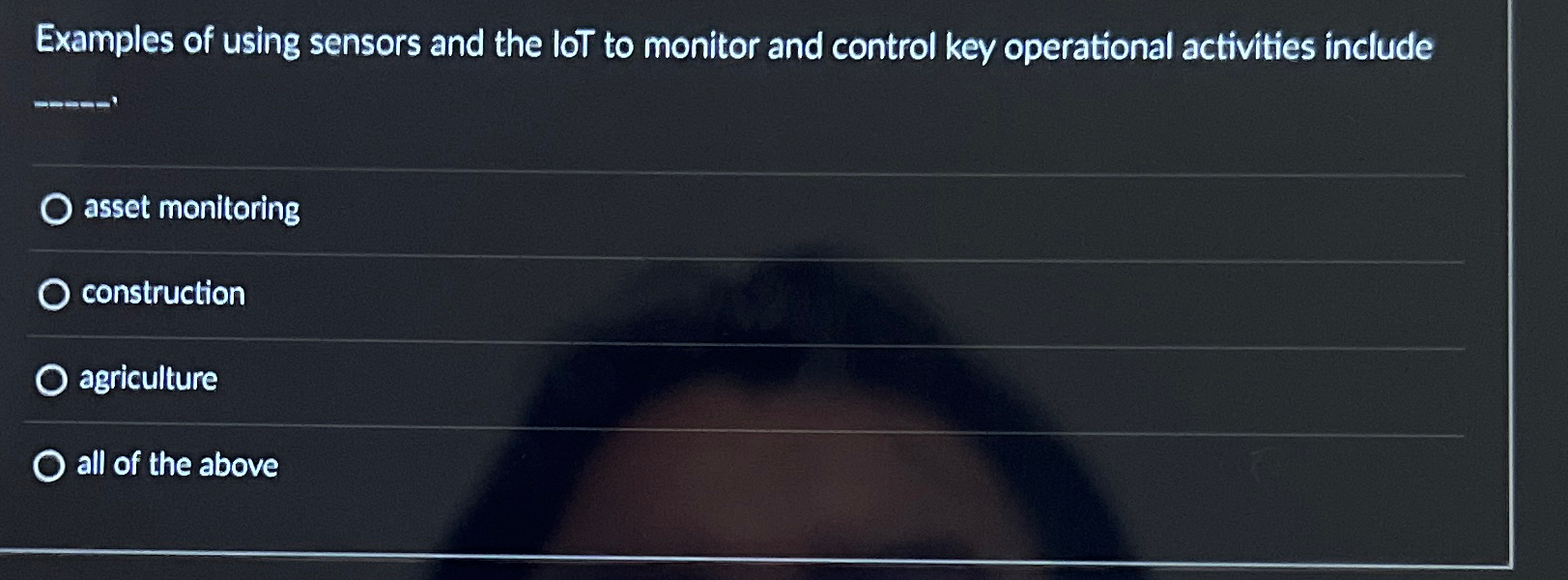 Solved Examples of using sensors and the loT to monitor and | Chegg.com