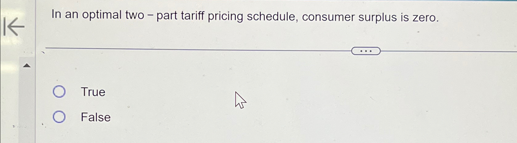 Solved In an optimal two - ﻿part tariff pricing schedule, | Chegg.com