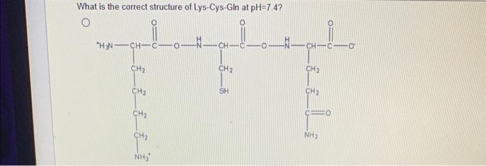 Solved What is the correct structure of Lys-Cys-Gin at | Chegg.com