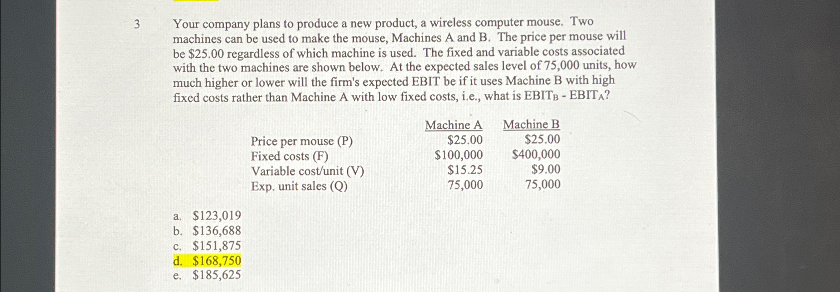 Solved 3 ﻿Your company plans to produce a new product, a | Chegg.com