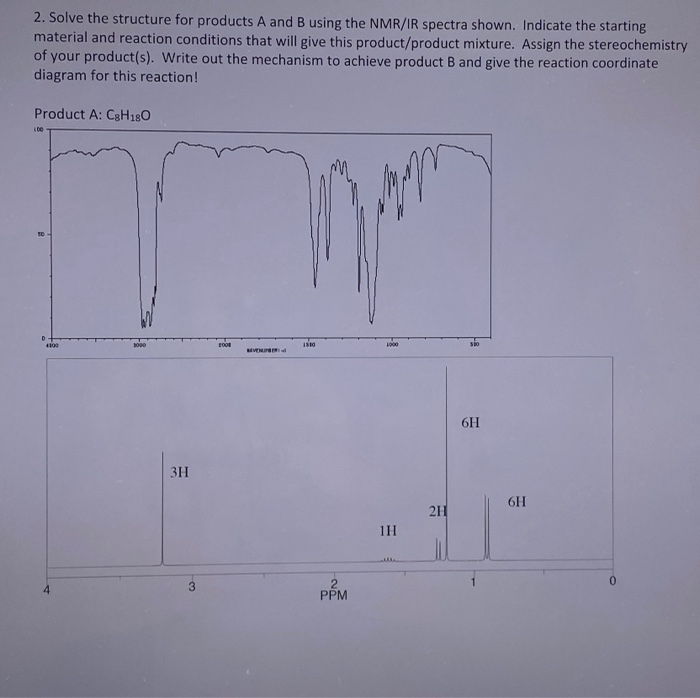 Solved 2. Solve the structure for products A and B using the | Chegg.com