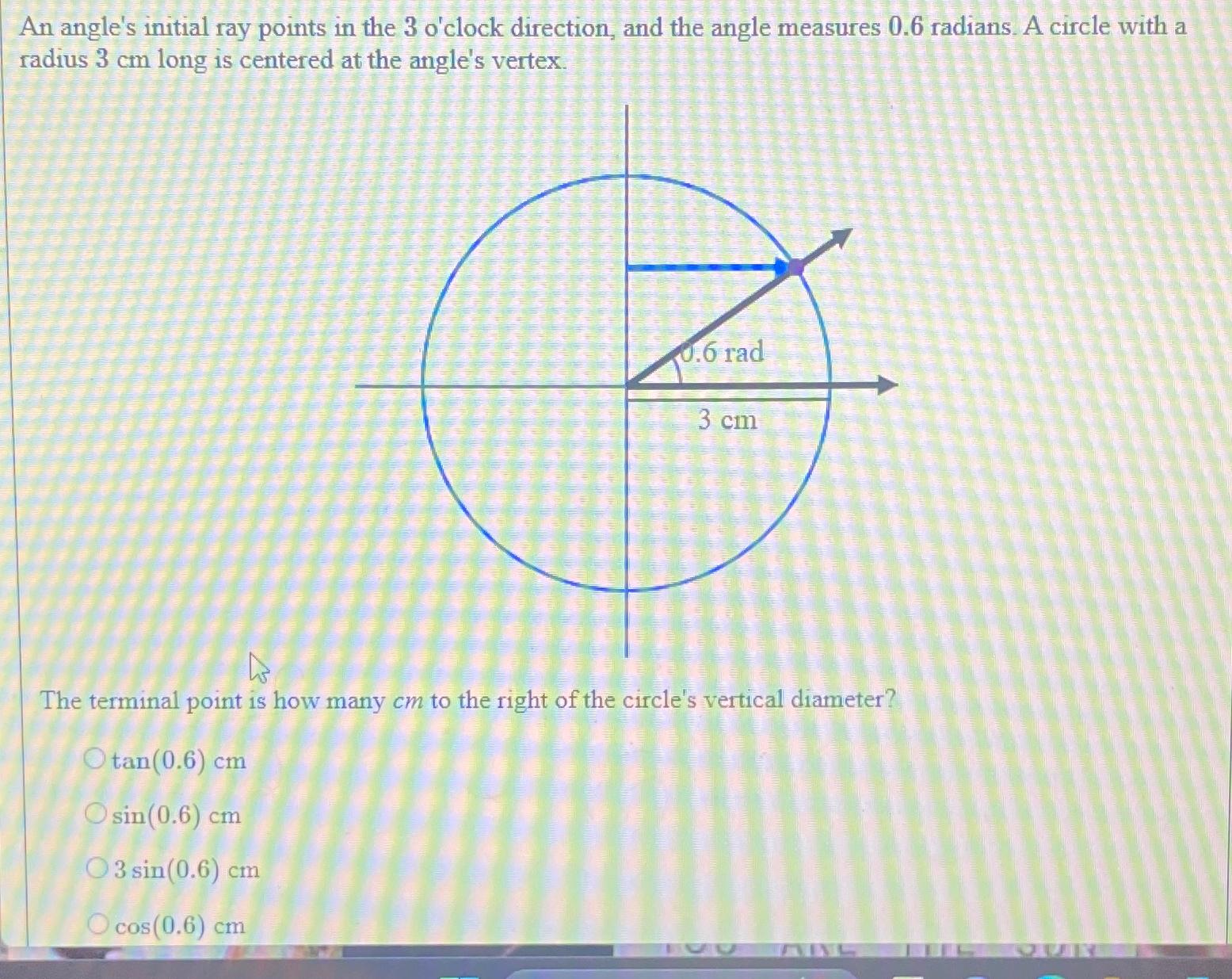 Solved An angle's initial ray points in the 3 ﻿o'clock | Chegg.com