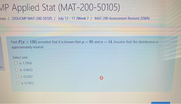 Solved VP Applied Stat (MAT-200-50105) rses / 20SUCMP | Chegg.com