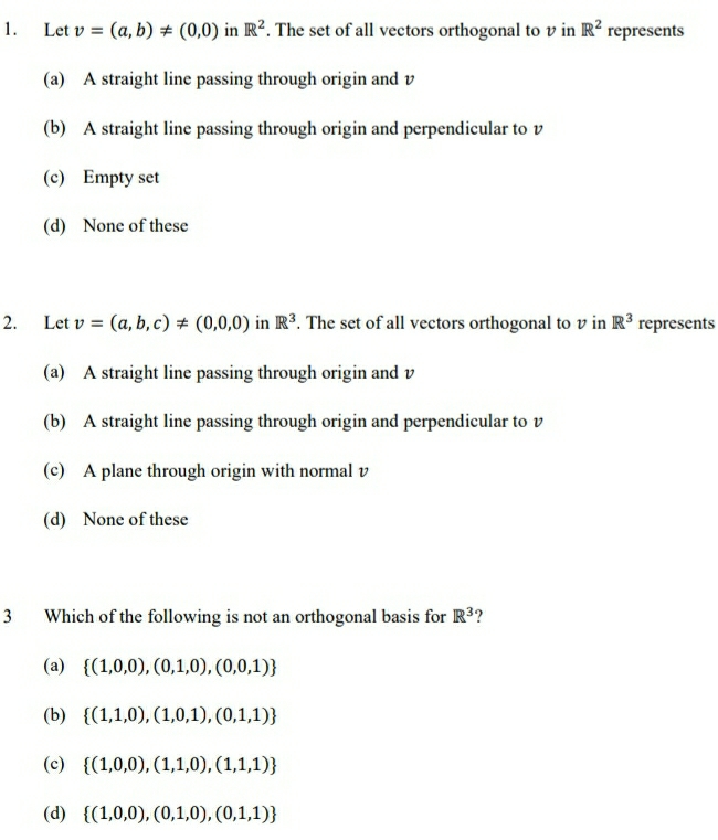 Solved 1.Let v=(a,b)≠(0,0) ﻿in R2. ﻿The set of all vectors | Chegg.com