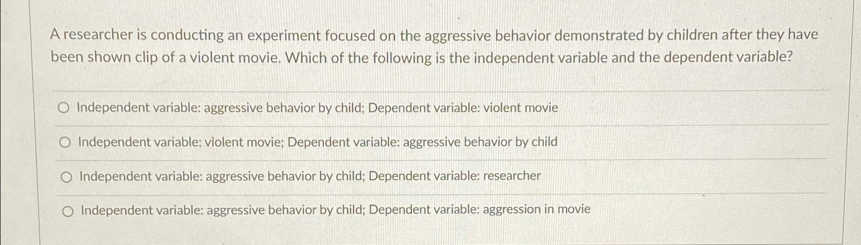 Solved A researcher is conducting an experiment focused on | Chegg.com