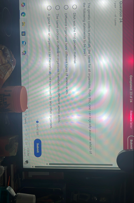 Solved Completed: 23 ﻿of 24Rosume IaterSubmitQuestion 241 | Chegg.com