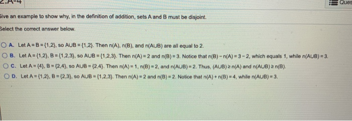 Solved E Ques Sive an example to show why, in the definition | Chegg.com