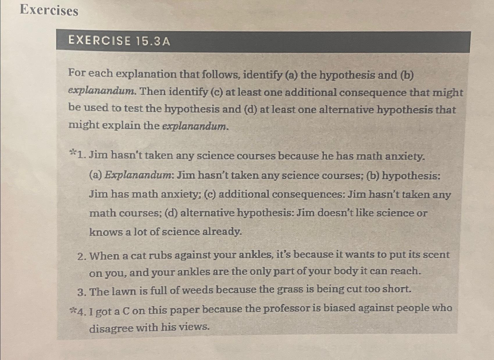 Solved Exercisesexercise 153afor Each Explanation That 