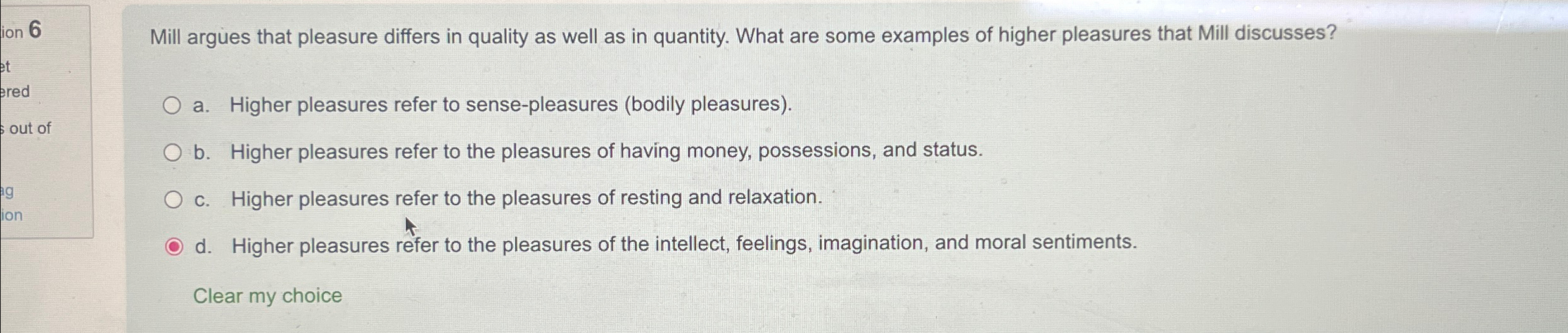 Solved Mill argues that pleasure differs in quality as well | Chegg.com