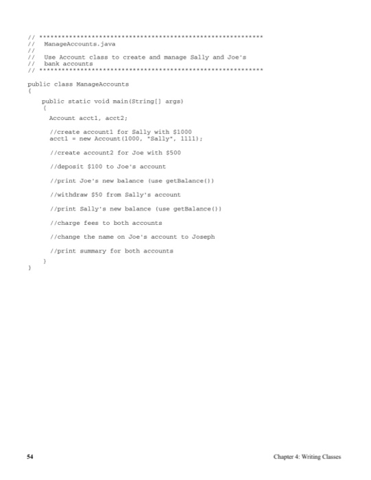 Solved A Bank Account Class 1. File Account java contains a | Chegg.com