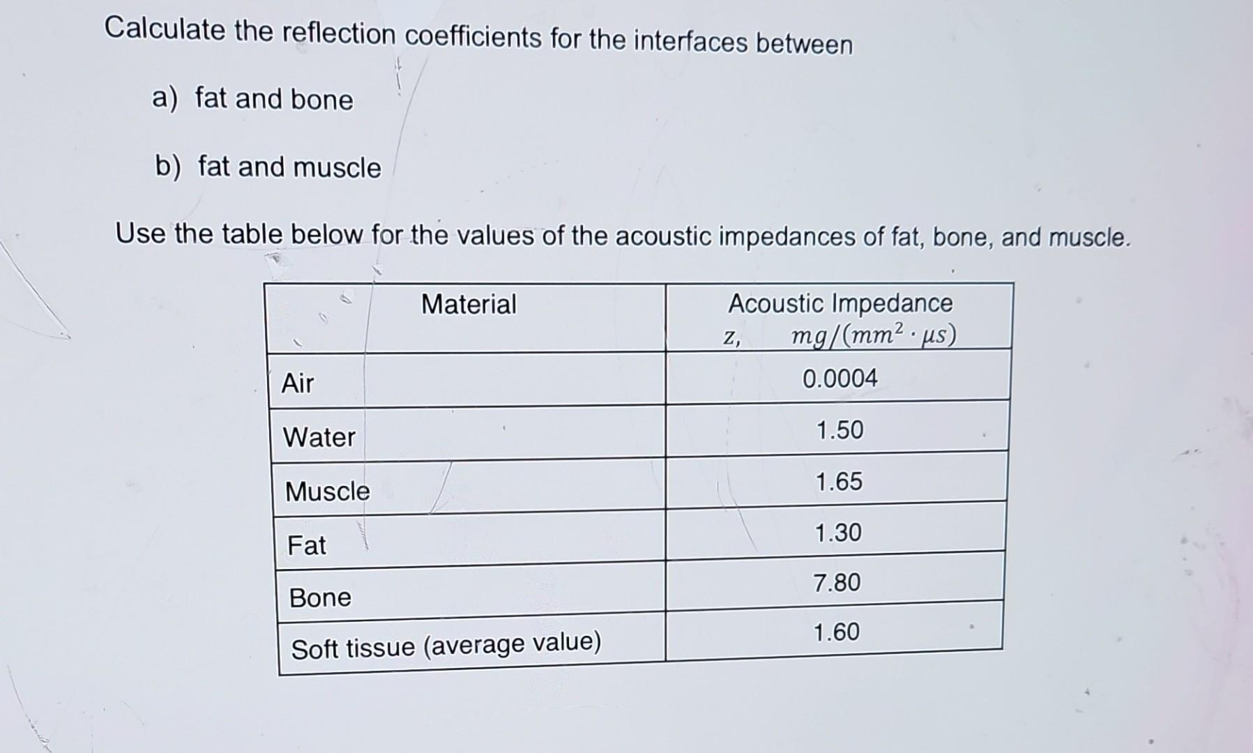 Solved Calculate the reflection coefficients for the | Chegg.com