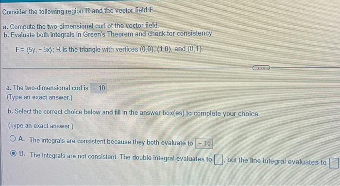 Solved Consider the following region R and the vector field | Chegg.com