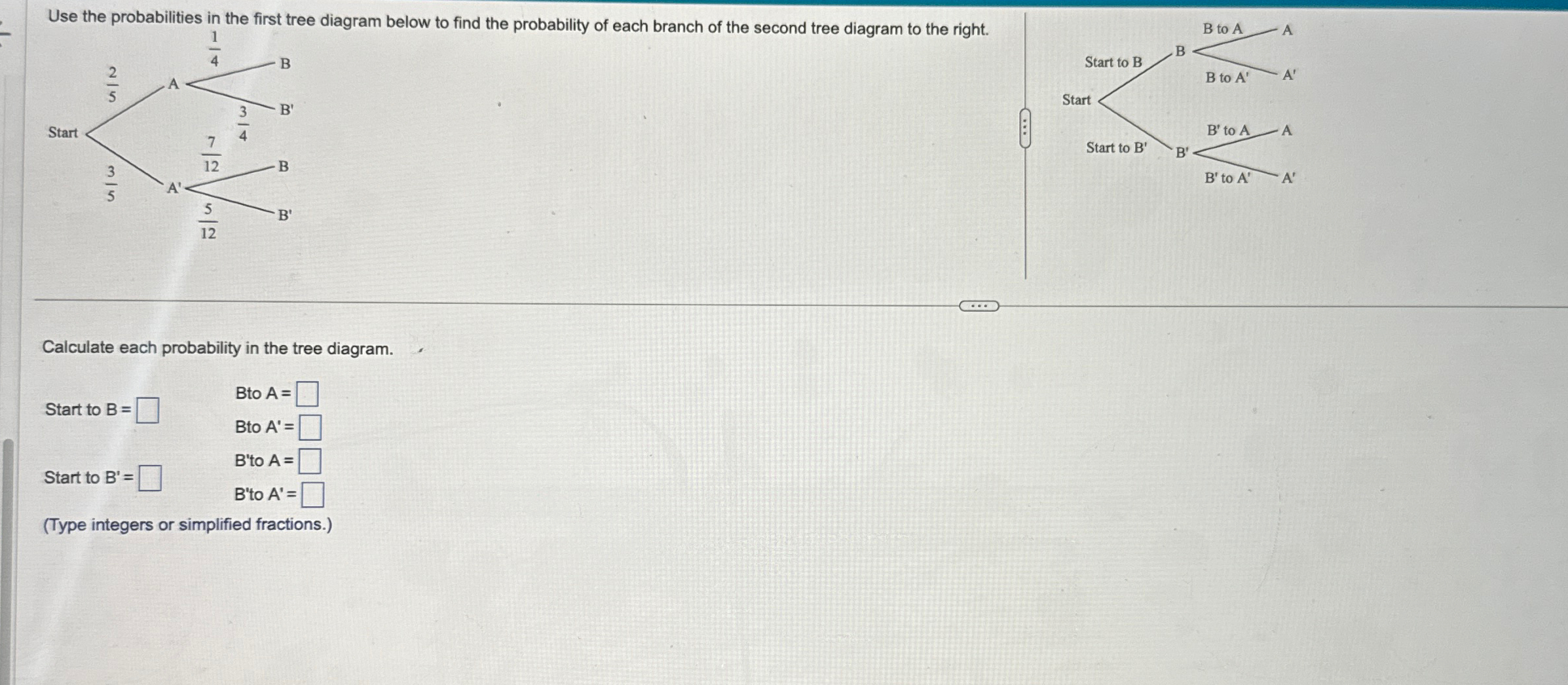 Solved Use the probabilities in the first tree diagram below | Chegg.com