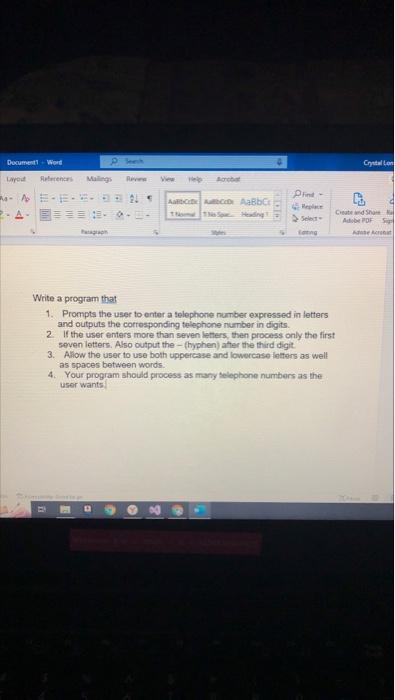 Solved Write a program that 1. Prompts the user to enter a | Chegg.com