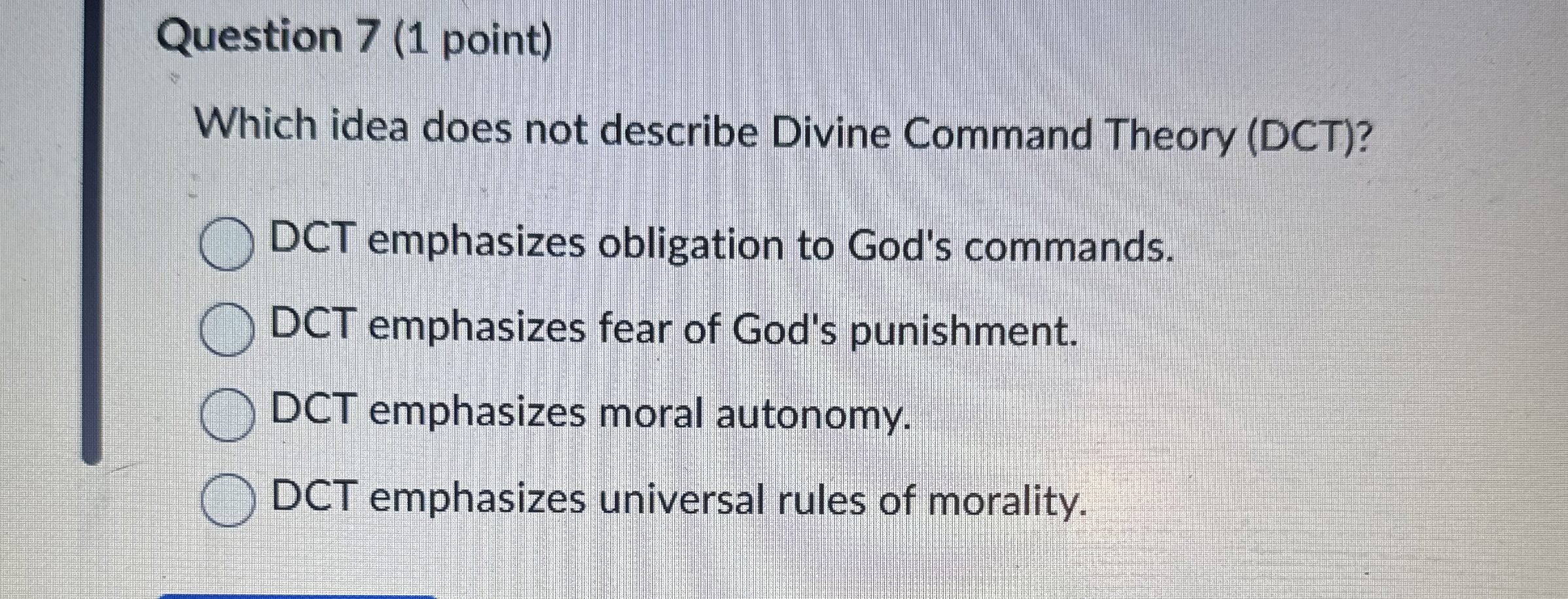 Solved Question 7 (1 ﻿point)Which idea does not describe | Chegg.com