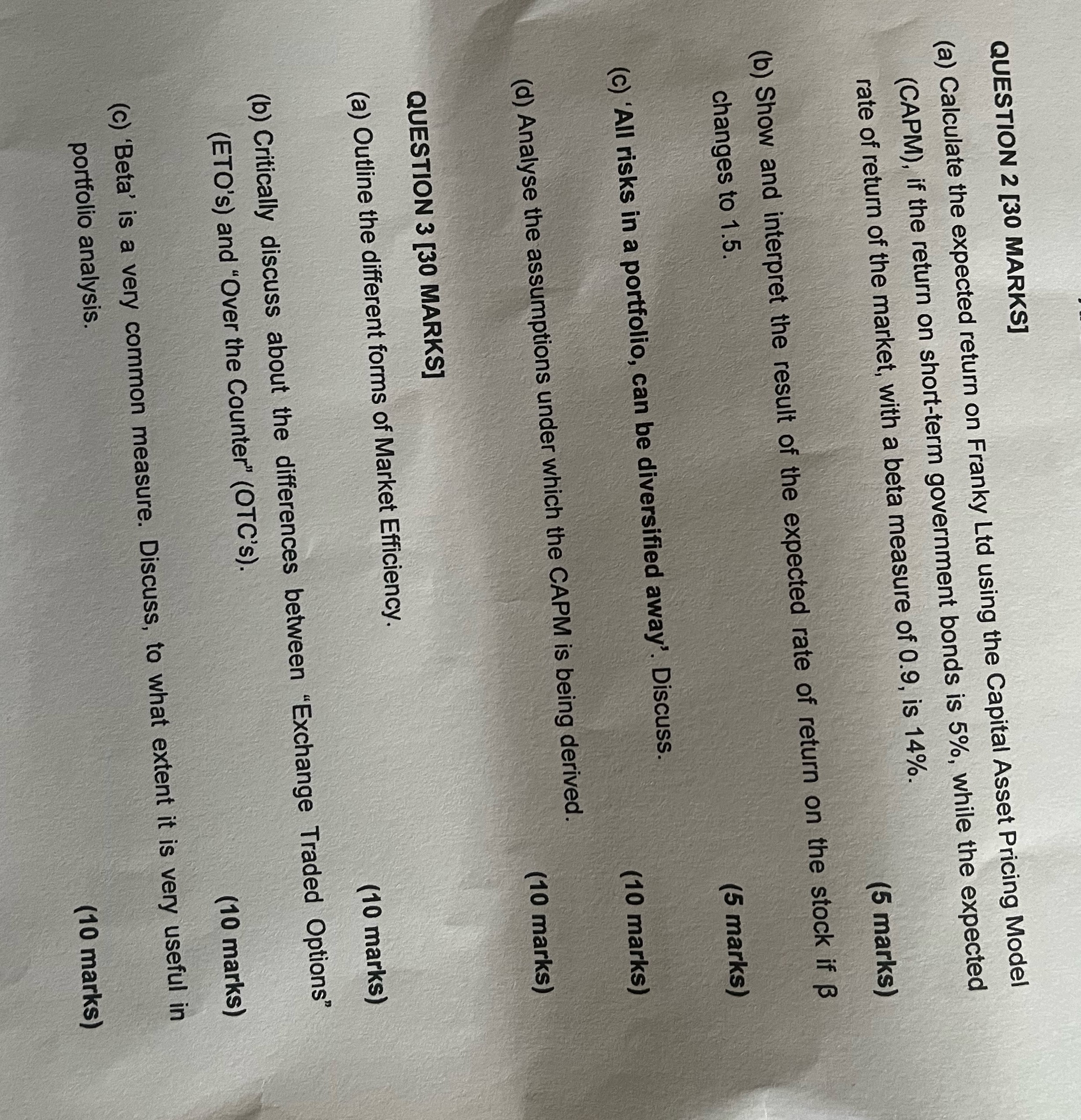 Solved QUESTION 2 [30 ﻿MARKS](a) ﻿Calculate the expected | Chegg.com