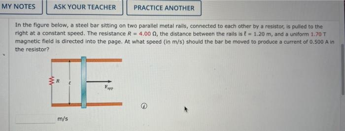Solved In the figure below, a steel bar sitting on two | Chegg.com
