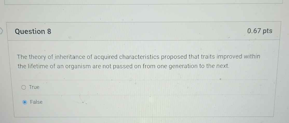 Solved Question 80.67 ptsThe theory of inheritance of | Chegg.com Solved Question 80.67 ptsThe theory of inheritance of | Chegg.com