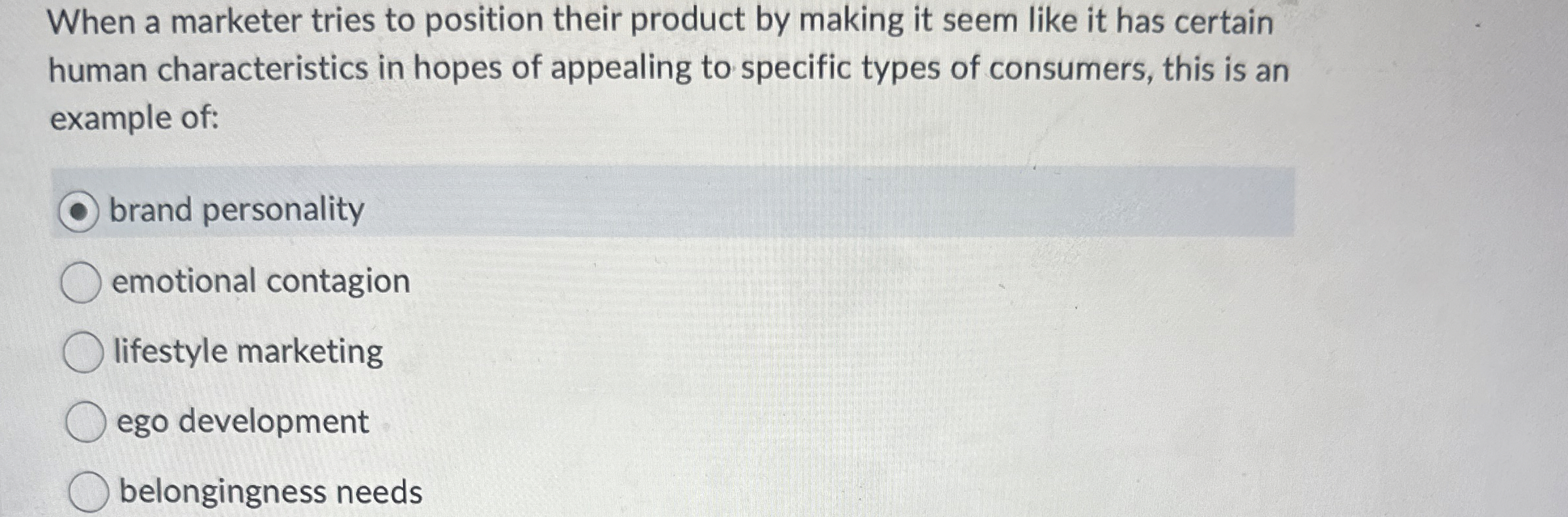 Solved When a marketer tries to position their product by | Chegg.com