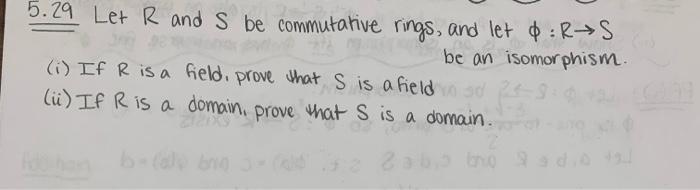 Solved 5.29 Let R and S be commutative rings, and let ϕ:R→S | Chegg.com