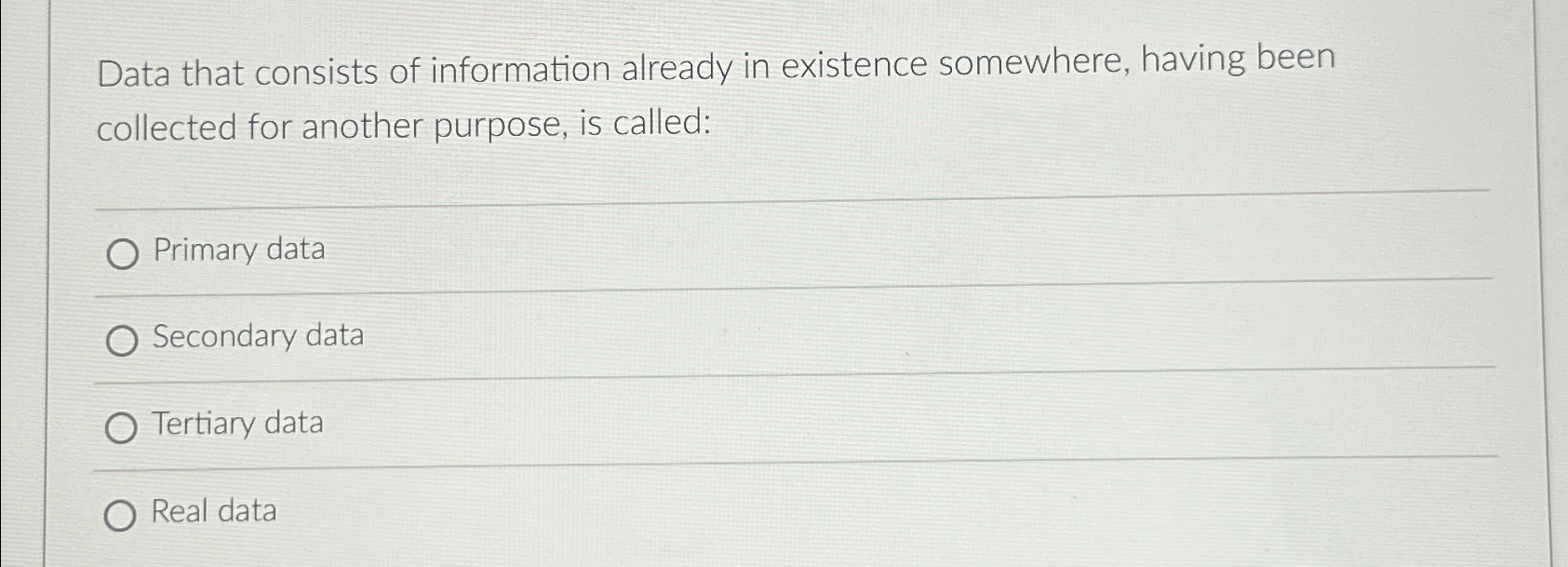 Solved Data that consists of information already in | Chegg.com