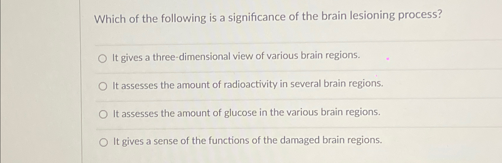 Solved Which of the following is a significance of the brain | Chegg.com